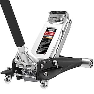 2 Ton (4,000 lb) Hydraulic Low Profile Aluminum Floor Jack Dual Pump,Black