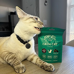 Hemp Well Calm Cat Soft Chews - Anxiety & Stress Relief Formula, Organic Ingredients, Soothes & Relaxes, Improves Behavior, 60 Count