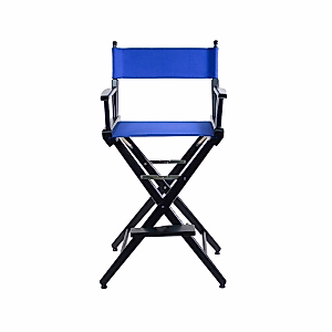 Filmcraft Tall Director's Chair (Blue Canvas, Black Frame)