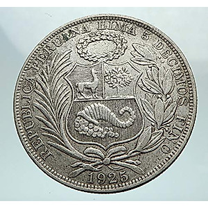 1924 PE 1924 PERU South America 1 SOL Antique BIG Origina Denomination_in_description Good Uncertified