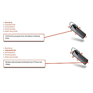 Plantronics Explorer 80 Bluetooth Wireless Headset, A2DP Music Stream,11 Hour Battery (Gray)