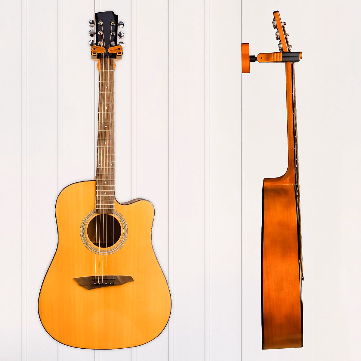 Guitar Hanger Wall Mount Hook with Auto Lock Safe for All Guitars Bass Cello Mandolins