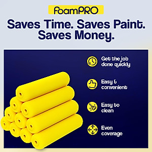 FOAMPRO 63-P 75Rs-10 Slim Trimmer Refill, 3/8 in Nap, 6 in L, Foam Cover, 6 Inch (10 Pack)