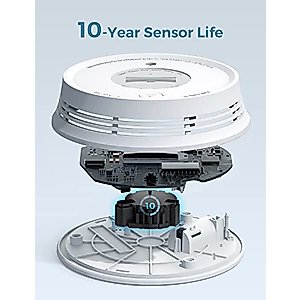 Smoke Carbon Monoxide Detector, AEGISLINK Interlinked Combination Smoke CO Alarm, Battery Powered, Wireless Interconnected, Digital Display, SC-RF220, 6-Pack