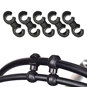 Saipe 10 Pcs Bike Cable Clasps Bicycle Rotatable S-Hook Clips for Brake Cable MTB Bike Road Bicycle