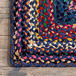 nuLOOM Tammara Bohemian Hand Braided Runner Rug, 2' 6" x 6', Blue