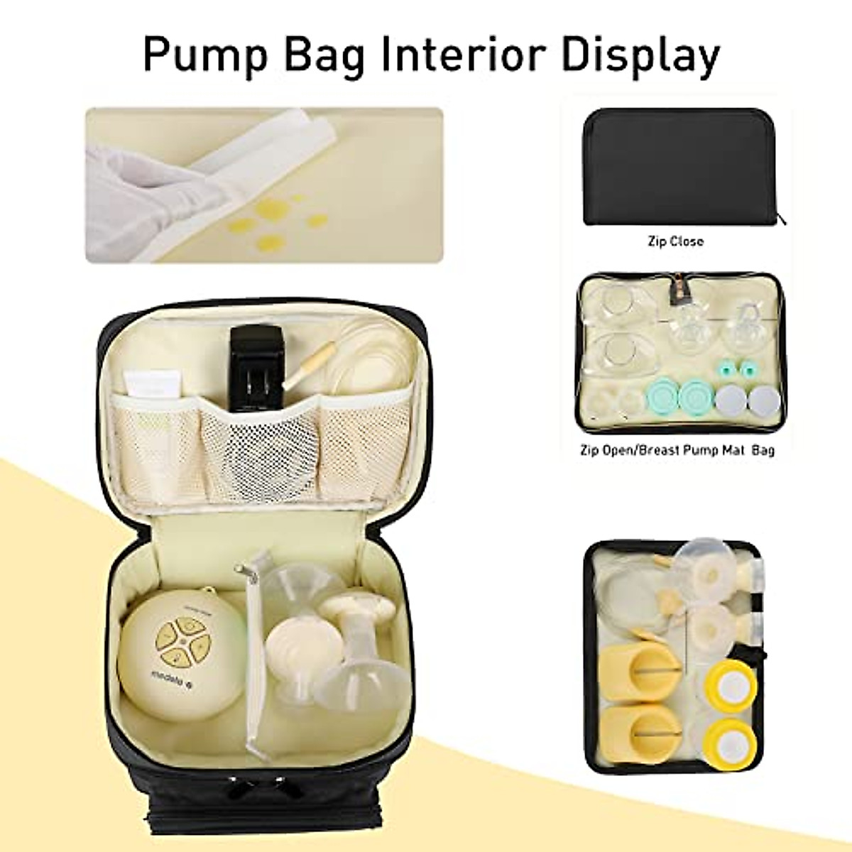 V-COOOL Wearable Breast Pump Bag Compatible with Willow Elvie Hands-Free Pumps, Carrying Case for Work Mom, Breastfeeling Pump Bag Adjustable Velcro and Pump Parts Wet Bag(Only Leopard Bag)