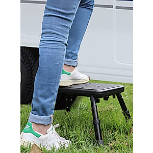 Pepe - Bath Step Stool for Adults Heavy Duty (395 lb, 8" - 10"), Caravan Kitchen Stool, Bath Steps for Elderly, Step Stools for Seniors Adjustable, Non Slip Stepping Stool, Safety Step Stool, Black.
