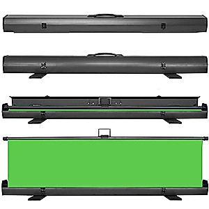 87 inches Extra Wide Large Collapsible Chromakey Panel Green Screen for Photo Backdrop and Streaming - Portable Pull Up, Solid Aluminum Base Wrinkle-Resistant Fabric, Auto-Locking Air Cushion Frame