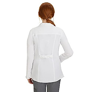 Healing Hands Womens Lab Coat 4 Pocket Full Sleeve Mid length 5064 Felicity The White Coat Minimalist Collection White L