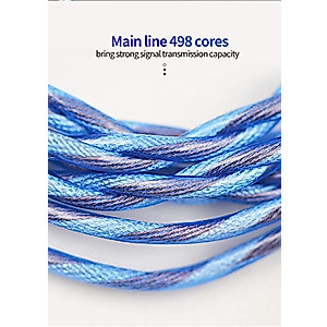 KZ Headphone/Earbuds/in-Ear Earphone Upgrade Cable,Upgrade 498-core Single Crystal Copper Silver-Plated Cable 0.75MM 2pin Gold-Plated pin 3.5mm Audio Plug (C Pin Translucent Blue)