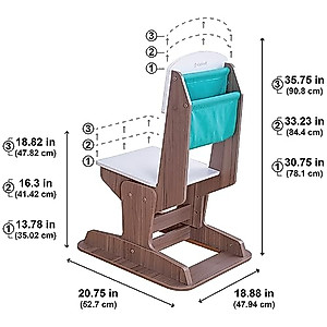 KidKraft Grow Together Pocket Adjustable Desk & Chair Gray Ash