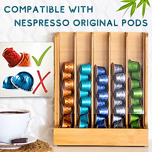 House Perfect Coffee Pod Holder - Coffee Pod Organizer for Kitchen Countertops and Coffee Stations or Coffee Bars - compatible with Nespresso Pods Holder Original Size - Coffee Pod Storage