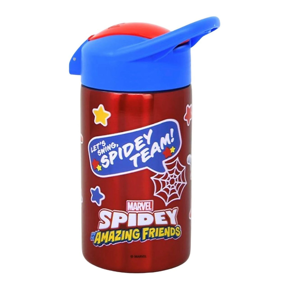 Zak Designs, Inc. Spidey and Friends Stainless Steel Bottle for Kids - Spider-Man Kids Insulated Water Bottle with Push Button Spout, Perfect Water Bottle for Kids for School Days and Trips - 15.5 oz.