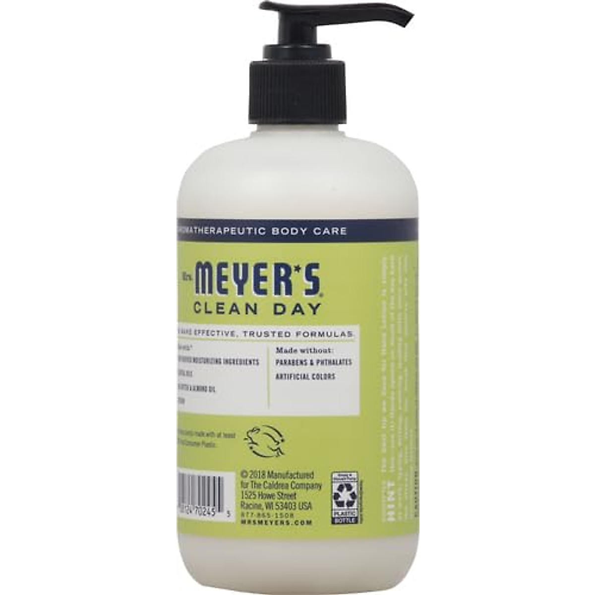 Mrs. Meyer's Clean Day Hand Lotion, Long-Lasting, Non-Greasy Moisturizer, Cruelty Free Formula, Lemon Verbena Scent, 12 oz