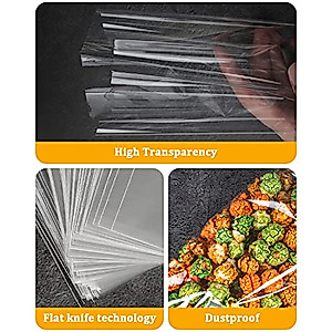 Labeol 160pcs Clear Cellophane Bags 7X14 Treat Bags with Ties Goodie Bags Clear Gift Bags for Packaging Popcorn Party Favor Cookie Candy Bakery Plastic Gift Wrap