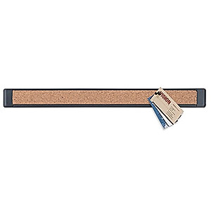 Quartet Connectible Bulletin Bars, 1 Inch x 1 Foot, Black Plastic Frame, 2 Bars per Pack (2440-2), Black/Brown