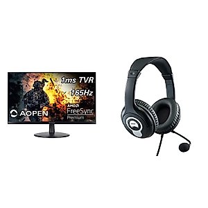Acer AOPEN 24MV1Y Pbmiipx 23.8" Full HD (1920 x 1080) Gaming Monitor | AMD FreeSync Premium Technology | Up to 165Hz| 2 x HDMI & 1 x Display Port Wired Headset with Flexible Omnidirectional Mic
