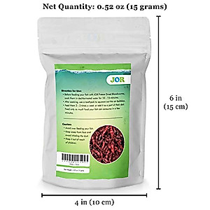 JOR Bloodworm for Betta, Freeze-Dried Treats for Siamese Fighting Fish and Other Aquatic Pets, Perfect for Picky Eaters and Breeding Tanks, 0.52 oz per Pack