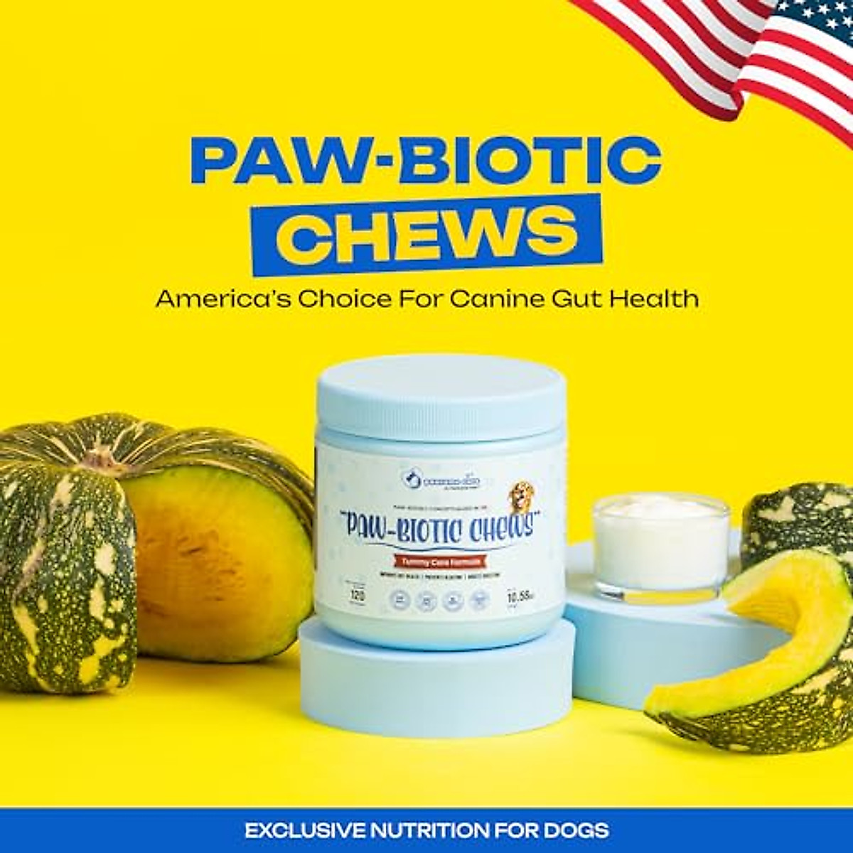 Probiotics for Dogs, Grain-Free, No Corn, 6 Billion CFU, Dog Probiotics with Pumpkin & Yogurt, for Digestive & Gut Health, Targets Bloating, No Poo, Itchy Skin & Constipation, Beef Flavor, 120 Chews