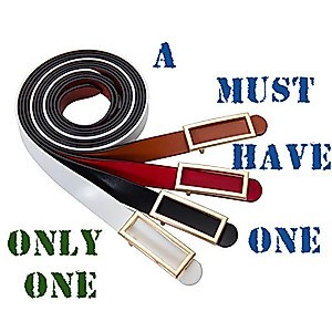 INSIGHTER Genuine Leather Belt for Women Waist Skinny Dress Belt for Jeans Pants 0.93" Width Black Red Brown White