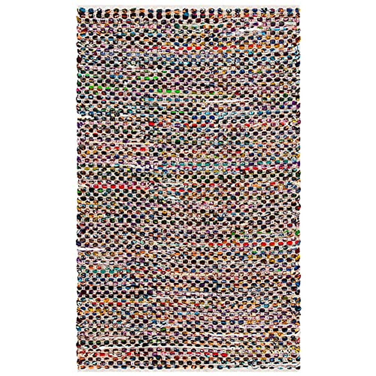 SAFAVIEH Cape Cod Collection Accent Rug - 4' x 6', Natural & Multi, Handmade Boho Braided Jute, Ideal for High Traffic Areas in Entryway, Living Room, Bedroom (CAP302A)