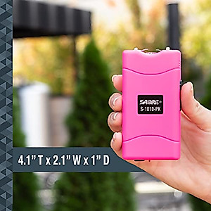 SABRE Pepper Spray And 2-in-1 Stun Gun and Flashlight, 25 Bursts of Max Strength OC Spray, Intuitive Finger Grip, 0.54 fl oz, Painful 1.160 µC Charge, 120 Lumens, Rechargeable, Safety Switch, Holster