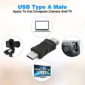 Fiada 4 Pieces Firewire 6 Pin USB Adapter, Female F to USB M Male Cable Converter, Compatible with Digital Cameras, Printers, MP3 Players, Cellular Phones