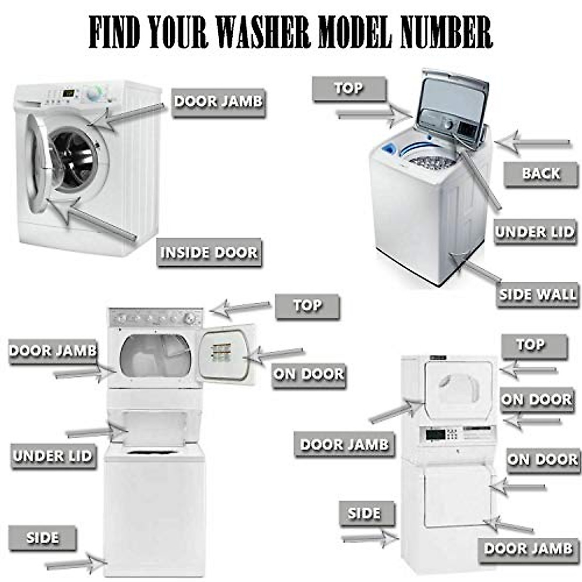 ReplacementParts - Lock Lid for Mabe GE Washer laundry WH01X27954