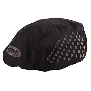 Smalibal Bike Helmet Cover, Reflective Helmet Cover Rain Cover for Bicycle Helmet, Waterproof Oxford Cloth Dot Print Bicycle Helmet Water Snow Cover for Cycling, Road Cycling, Outdoor Sports Black