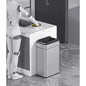 ELPHECO Kitchen Trash Can 60 Liter / 16 Gallon Automatic Trash Can with Butterfly Lid, Motion Sensor Garbage Can for Kitchen, Office, Living Room, Outside, 3 AA Batteries (Excluded)