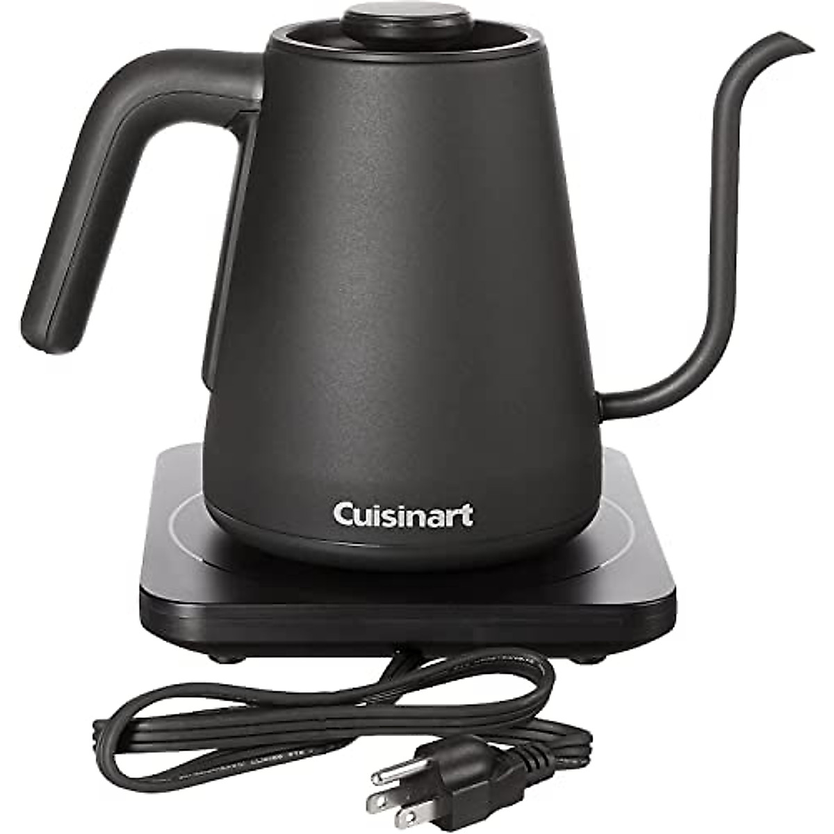 Cuisinart GK-1 Digital Goose Neck Kettle, Precision Gooseneck Spout Designed for Precise Pour Control that Holds 1-Liter, 1200-Watt Allows for Quick Heat Up, Stainless Steel,Black
