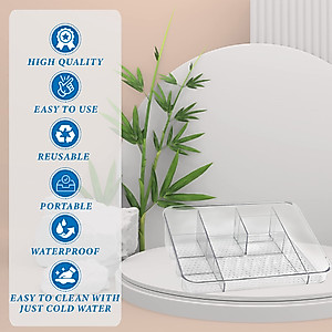 Toughty Drawer and Desk Organizer Tray with 8 Compartments Clear Acrylic for Makeup Organizer for Vanity, Drawer Organizers Office, Office Desk Accessories Desk Organizer Tray