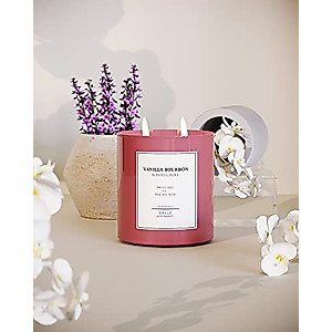 RAKLE Candles for Home Scented – Vanilla Bourbon Scented Candle 16.9 oz – Premium Soy Wax Blend Candle Jar with Lid for Home, Meditation, Aromatherapy – Delightful Long Lasting Scents