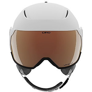 Giro Aria Spherical MIPS Ski Helmet - Snowboarding Helmet for Women with Integrated Visor - Matte White - M (55.5-59cm)