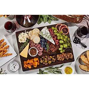 Sonder Los Angeles, Made in USA, Large Thick End Grain Walnut Wood Cutting Board with Non-Slip Feet, Juice Groove, Sorting Compartments for Kitchen 17x13x1.5 in (Gift Box Included)