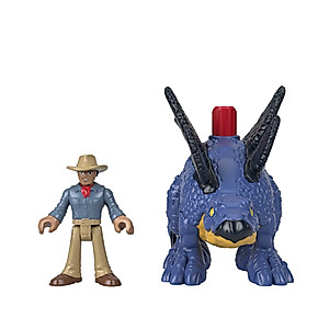Fisher-Price Imaginext Jurassic World Dinosaur Toy Stegosaurus & Dr. Alan Grant Figure Set for Pretend Play Preschool Kids Ages 3+ Years