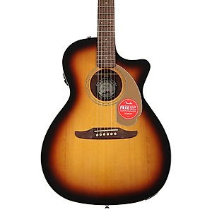 Fender Newporter Player Acoustic Guitar, with 2-Year Warranty, Sunburst, Walnut Fingerboard