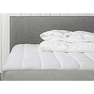 Delara 100% Waterproof 2 IN 1 Mattress Protector & Mattress Pad -Quilted Fitted Down Alternative Mattress Pad Cover, Waterproof Membrane, GOTS Certified Breathable Organic Cotton Shell 18" Deep Pocket