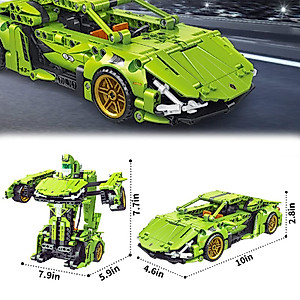 FEIDAMA Racing Cars Building Blocks Kit,2-in-1 Building Bricks Robot Building Toys, 721 PCS Sports Car Model Gifts for Kid Age 6+ and Adult
