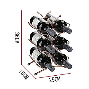 DOUBA European 6-Bottle Wine Rack Metal Kitchen Storage Rack Wine Cabinet Wine Rack Display Wine Rack
