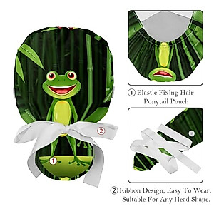 CWAGFEQZ 2-Pc Gourd-Shaped Working Cap,Fisherman Hat with Buttons and Cotton Sweatband,Green Plant Jungle Frog