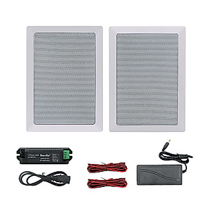 Herdio 5.25 Inch Bluetooth in Wall Speakers, 2-Way 200W Flush Mount Ceiling Speakers for Home Indoor Kitchen Covered Porches (Pair, White)