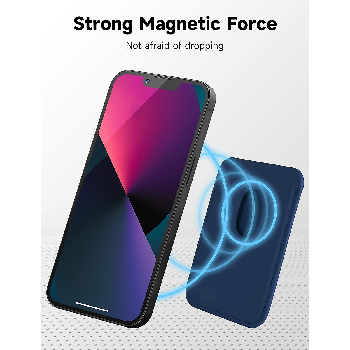 TWZKG Magnetic Card Wallet Holder with MagSafe for iPhone 16/15/14/13/12 Series,Blue