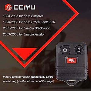 cciyu 4X Keyless Entry Remote Fob Case 3 Buttons Replacement for Ford for Lincoln for Mazda for Mercury (CWTWB1U212 CWTWB1U331 CWTWB1U345 GQ43VT11T)
