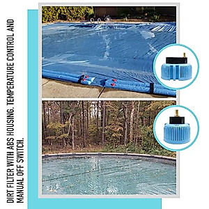 EDOU DIRECT Submersible Pool Cover Pump | HEAVY DUTY | 850 GPH Max Flow | 75 W | Includes 16' Kink-proof Drainage Hose, 2 Adapters | Pool pump ideal for draining from above ground and inground pool