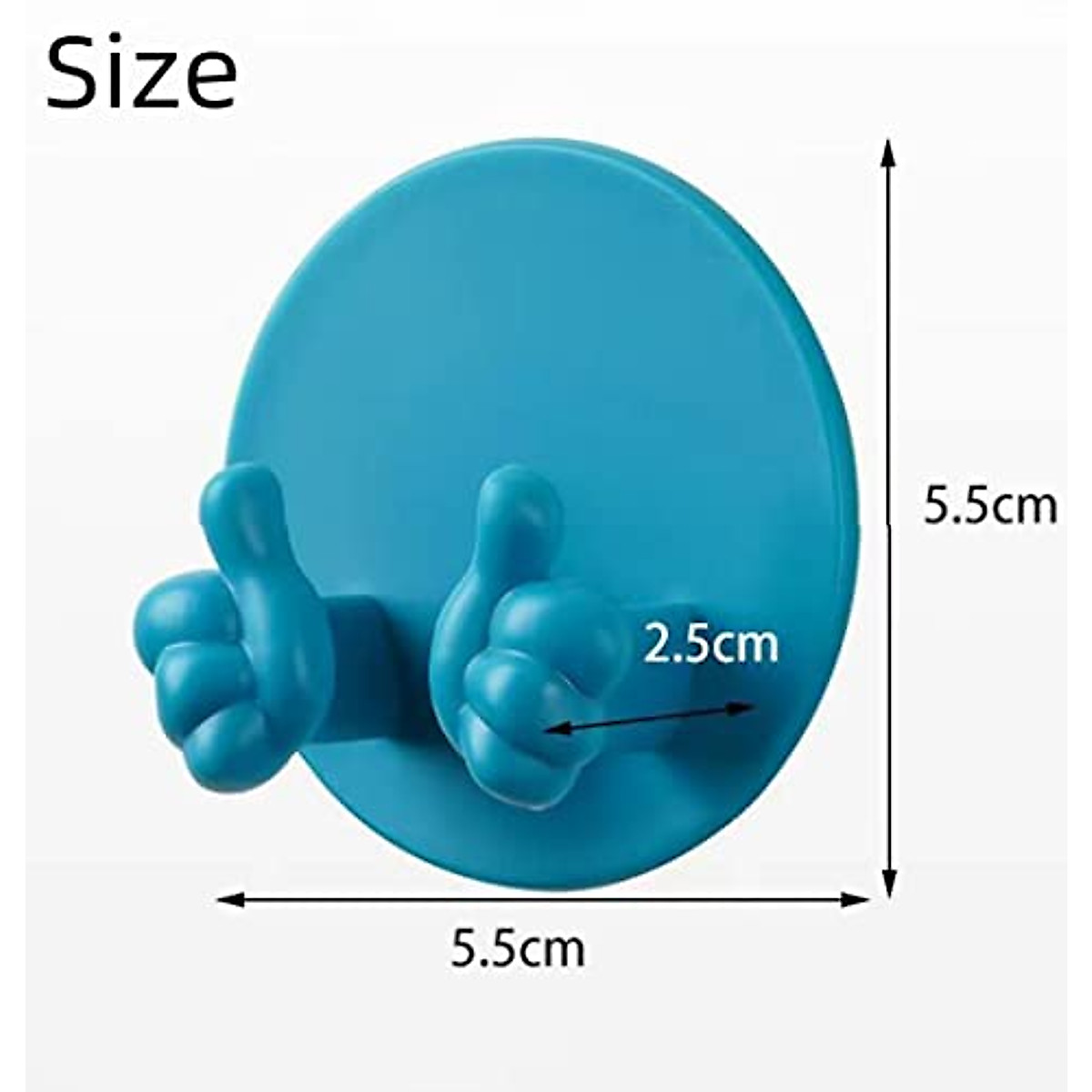 12pcs Thumbs Up Wall Hook, Sticky Hooks for Hanging, Adhesive Wall Hooks, Shower Hooks for Inside Shower, Self Adhesive Hooks for Hanging in Living Spaces, Kitchen, Bathroom (Color Mixing)