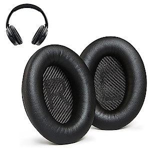 AHG Premium QC35 replacement ear pads cushions compatible with Bose QuietComfort 35 / Bose QC35 II noise cancelling headphones (Black). Premium Protein Leather, Extra Thick High-Density Foam & Durable