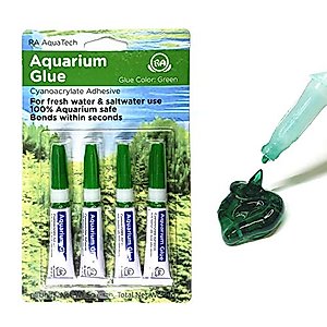 RA AquaTech Aquarium Glue Green for Plants Moss Aquascaping Instant Aquarium Safe (4pcs Pack)