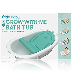 Frida Baby 4-in-1 Grow-with-Me Bath Tub| Transforms Infant Bathtub to Toddler Bath Seat with Backrest for Assisted Sitting in Tub